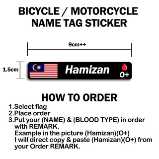 🔥STICKER BASIKAL🔥 BICYCLE NAME TAG STICKER - MOTORCYCLE NAME STICKER ...