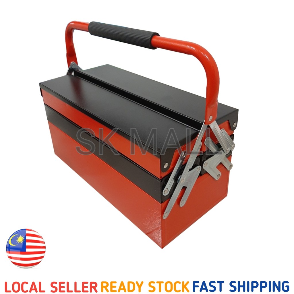 3 Tiers 5 Trays Heavy Duty Cantilever Metal Tool Box With Soft Grip ...