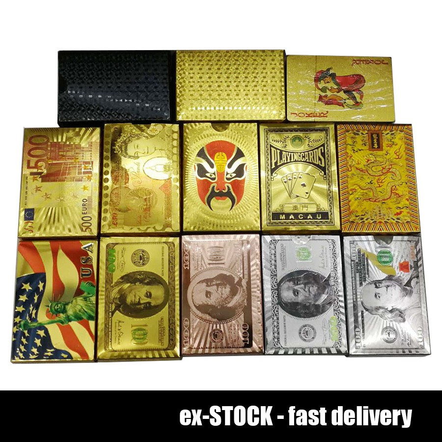24K GOLD/SILVER/BLACK Foil Playing Card, Daun Terup 24k Emas / Silver ...