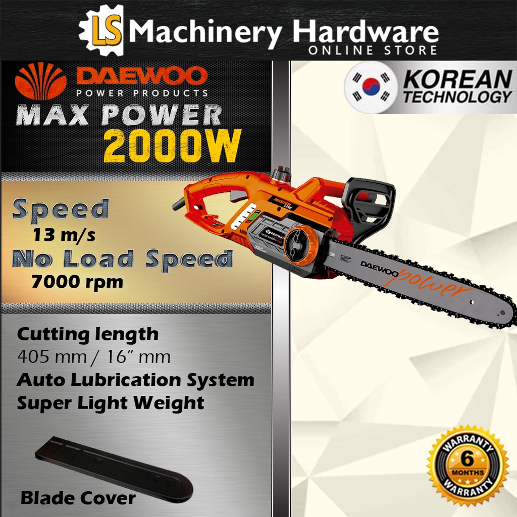 DCS2016E Daewoo 16" Electric Chainsaw 2000W - 6 Months Warranty ...