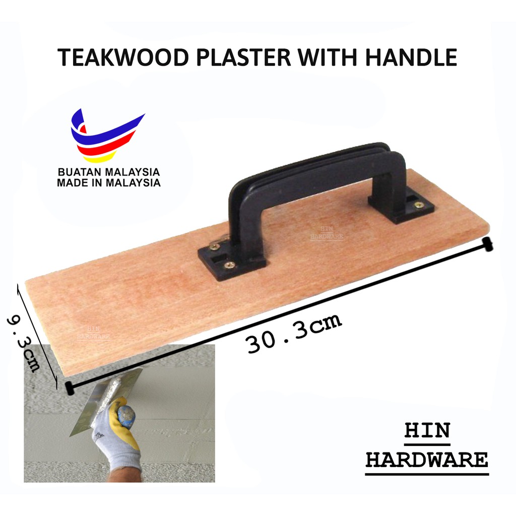 HIN Teakwood Plastering Trowel 4" x 12" / Setrika Plaster Simen / Wood ...