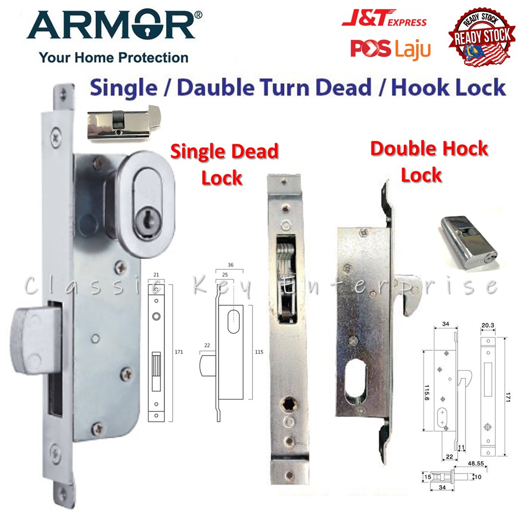 Armor Dead Lock / Hook Lock Deadbolt Lock | House Lock | Door Lock ...