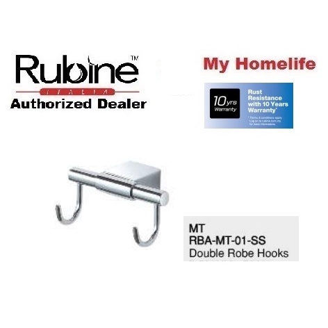 RUBINE DOUBLE ROBE HOOKS RBA-MT-01-SS SUS304 Stainless Steel | Shopee ...