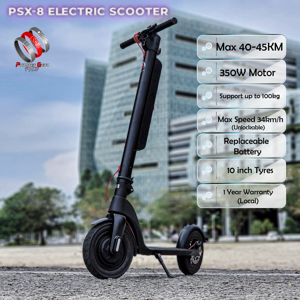 (KL) NEW Phandes Gear PSX8 foldable + Seat road 45KM Max unisex HX X8 ...