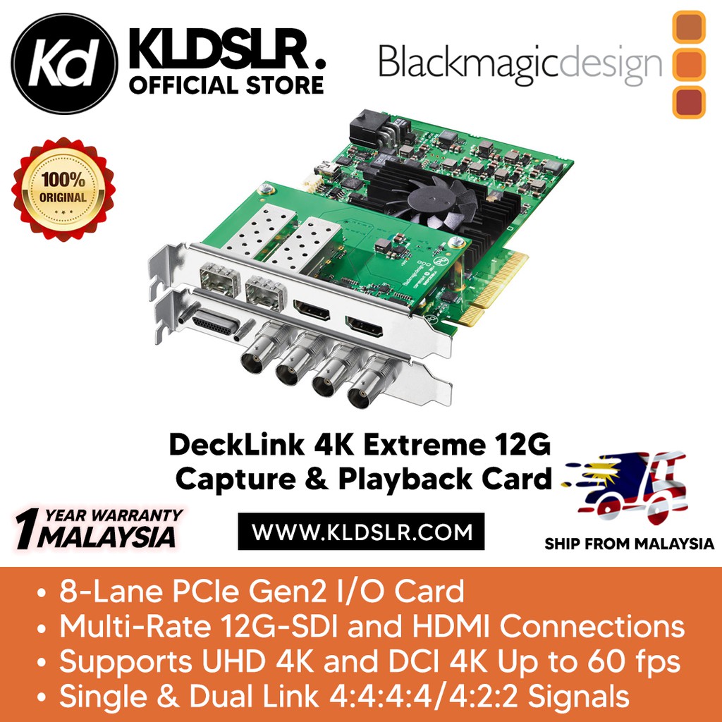 Blackmagic Design DeckLink 4K Extreme 12G Capture & Playback Card ...