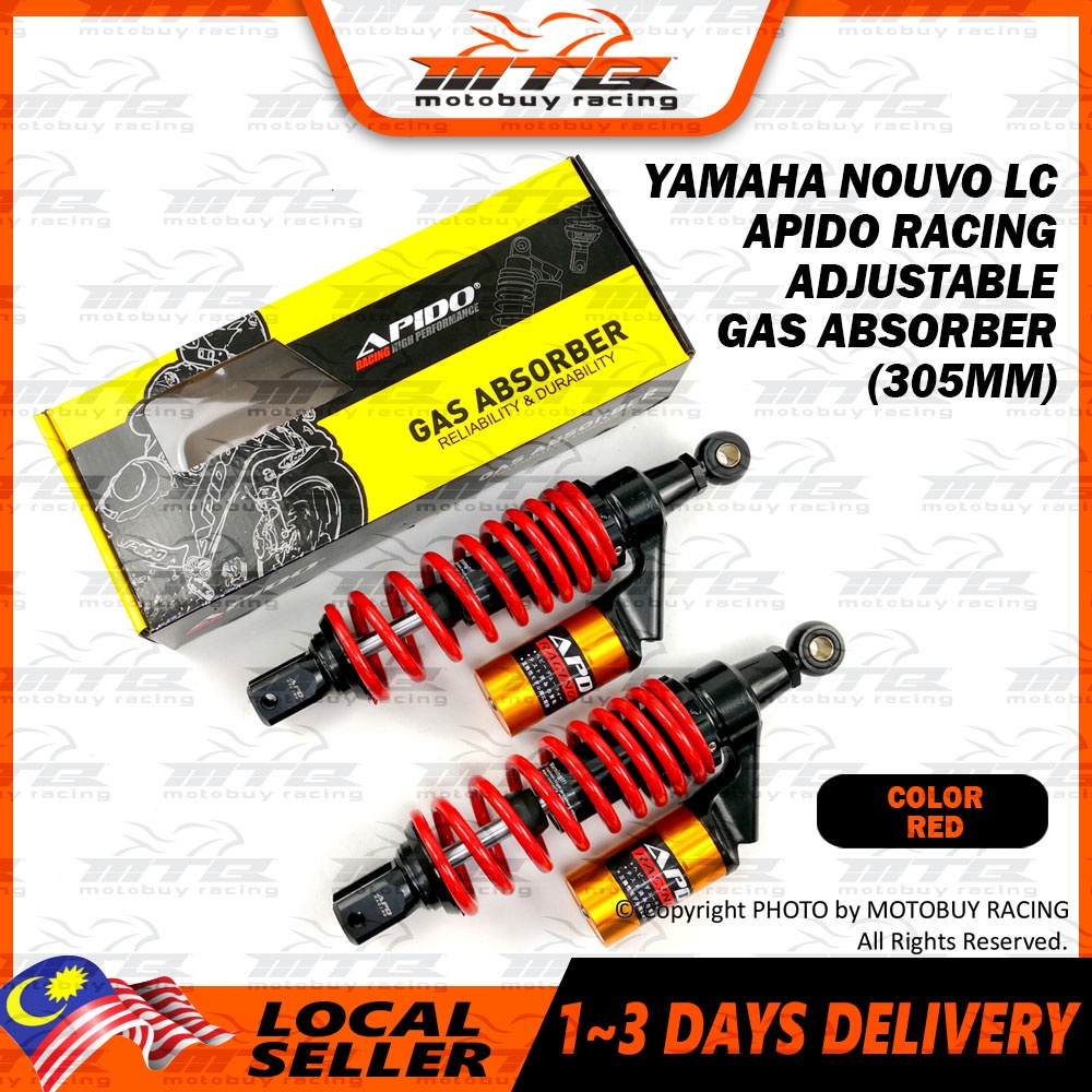 YAMAHA NOUVO LC APIDO RACING ADJUSTABLE GAS ABSORBER (305MM) | Shopee ...