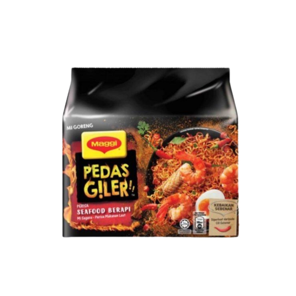 Maggi Instant Noodle Pack Pedas Giller Seafood Berapi / Ayam Bakar / Tom Yummz (5's x 76g ...
