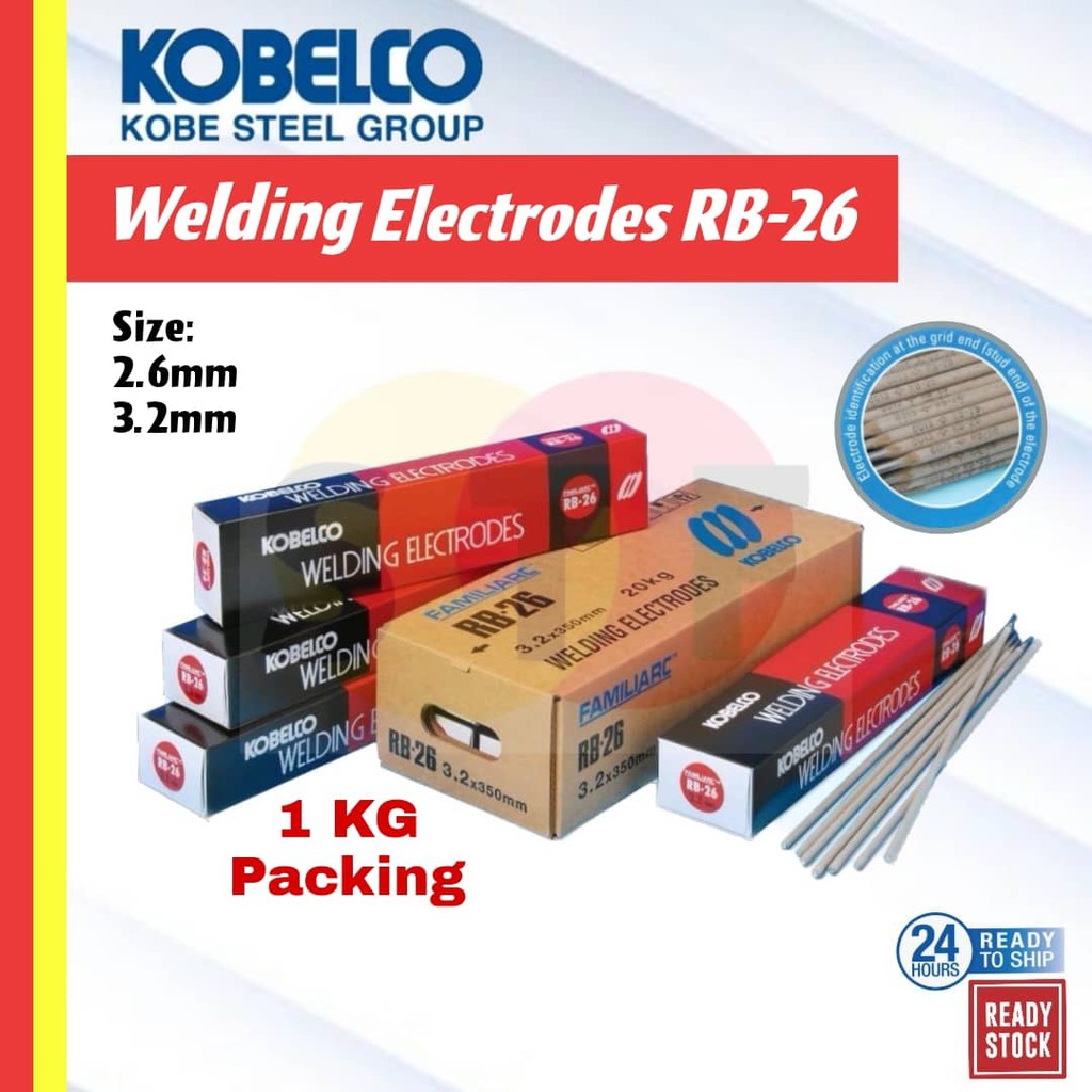 1KG(loose packing) KOBELCO Welding Electrode RB26 E6013 (2.6mm/3.2mm ...