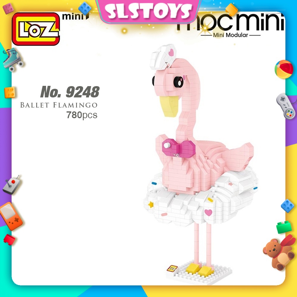 SLSTOYS LOZ 9248 Ballet Flamingo MINI Character Cartoon Nano Diamond ...