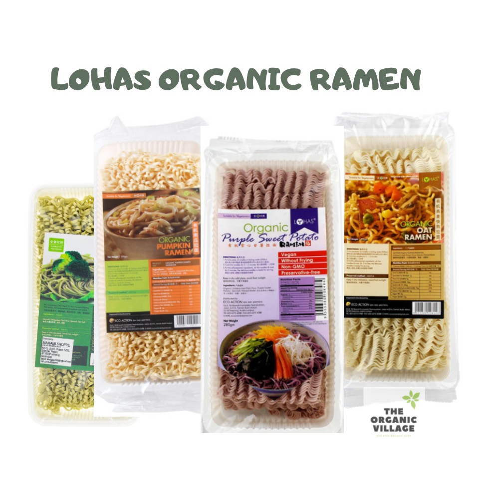 LOHAS Organic Ramen Noodle (Spinach/Pumpkin/Oat/Multigrain) 300g 有机拉面 ...