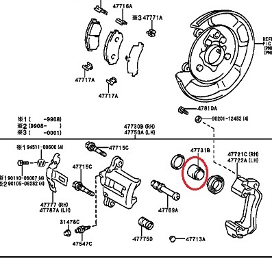 TOYOTA FORTUNER / LAND CRUISER / HILUX SURF/ 4RUNNER REAR DISC BRAKE ...