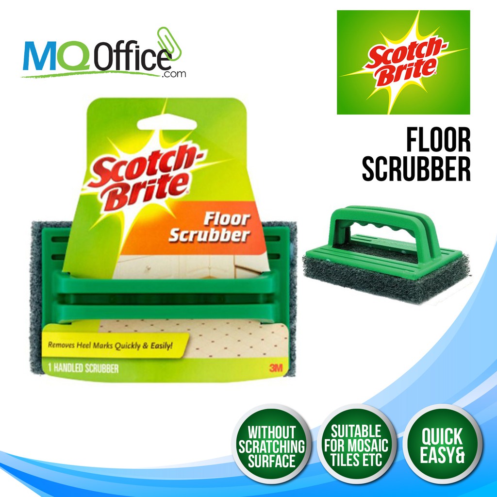 3M Scotch Brite 7722 Floor Scrubber Scrub Pad with Handle Mop Tile ...