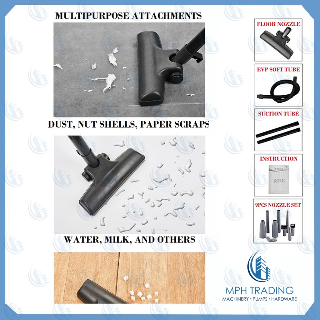 PRC 1000W 15L 3in1 Wet & Dry Vacuum Cleaner Blower Suction Mesin ...