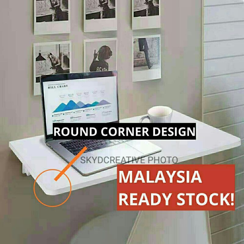 Ready Stock SKYD wall mount table hanging computer desk with bracket ...