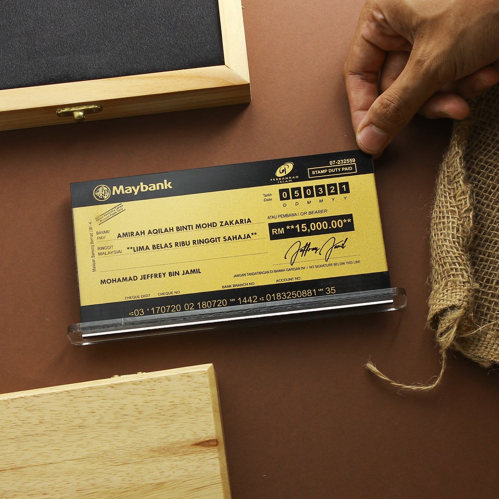 MOCKUP CHEQUE / REPLIKA CEK UNTUK HANTARAN KAHWIN | Shopee Malaysia