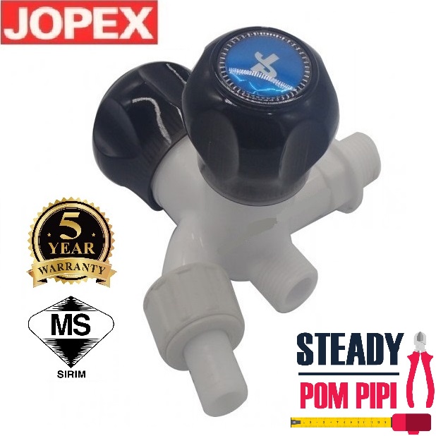 JOPEX PVC 2 WAY WATER TAP ROUND HANDLE (2WY05CW) / TWO WAY BIB TAP 15MM ...