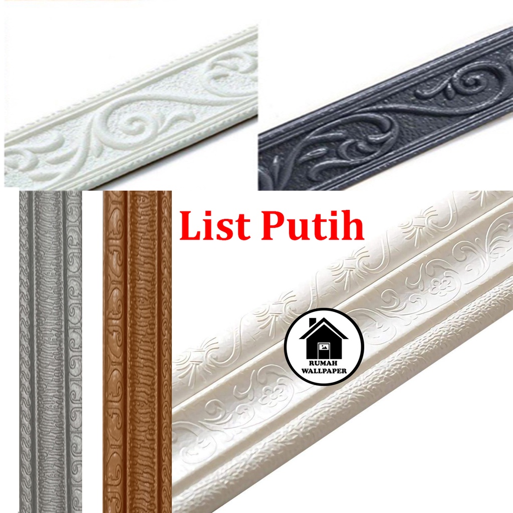 PUTIH Rw Wallpaper List White Wall Paper Wallpaper Wallborder Foam 3D ...