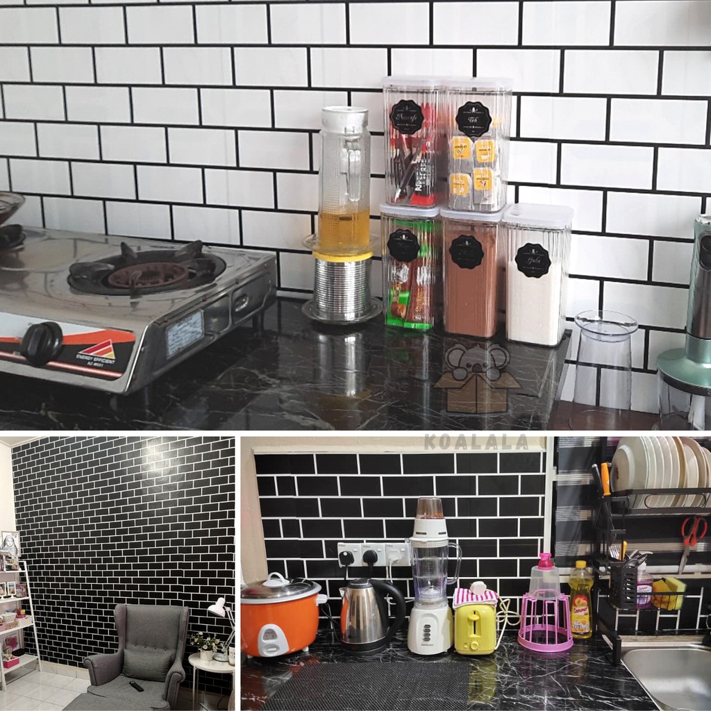 Stiker Dinding Perhiasan Large Brick Wallpaper Living Room Bedroom 3D ...