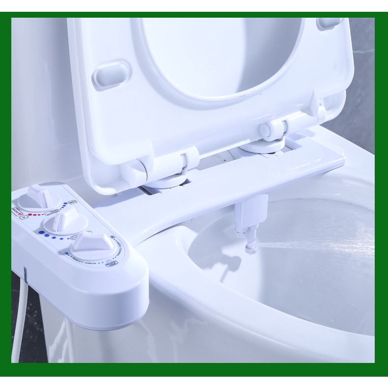 Dual Nozzle Bidet Shelf Toilet Attachment Non-Electric Mechanical 3 ...
