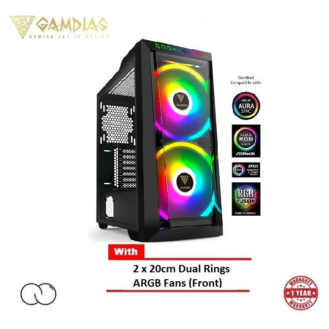 GAMDIAS APOLLO M2 MID TOWER CASING / ATX ARGB CASE / Micro ATX Chassis ...