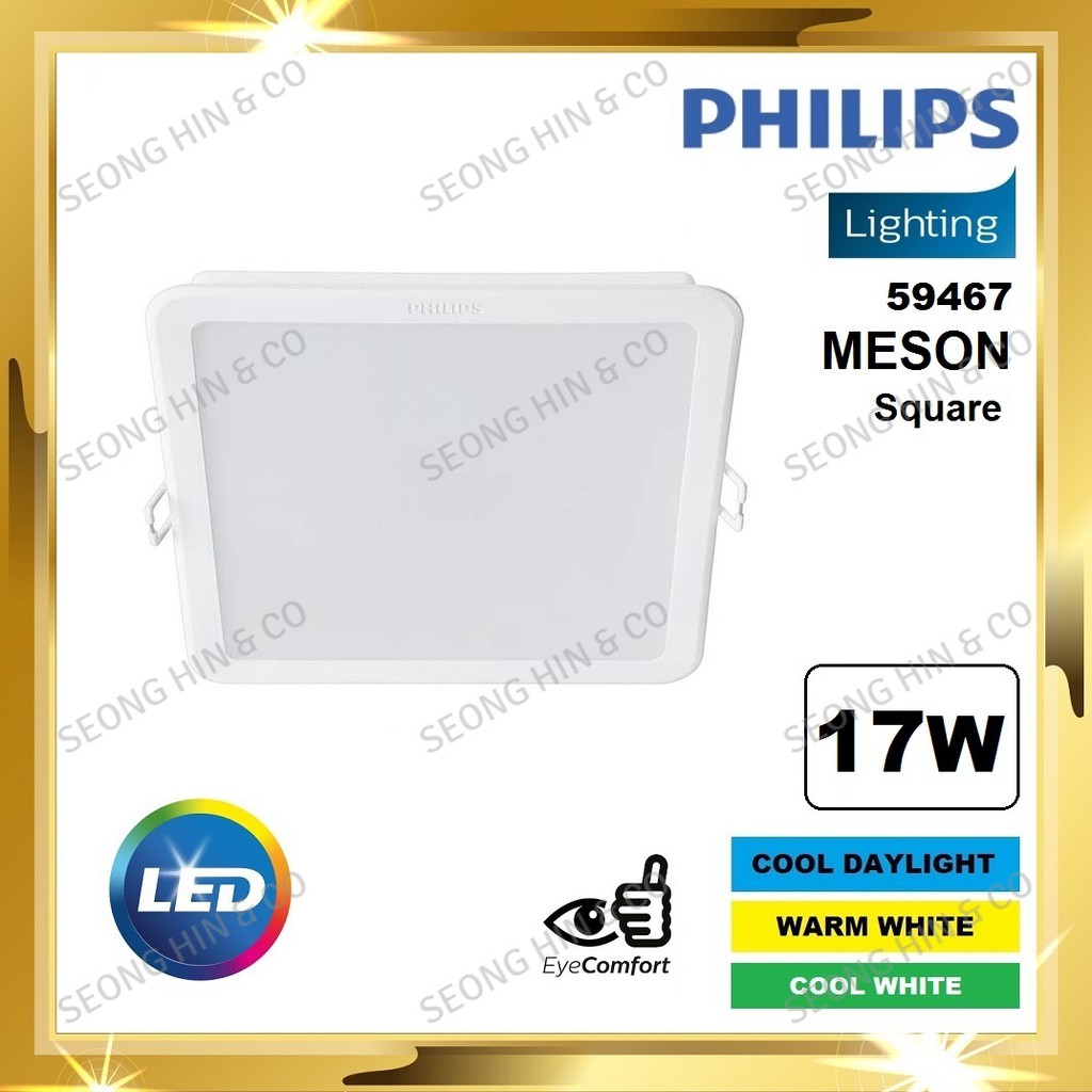 Philips 59467 Meson 6 inch 17W LED Downlight Square / LAMPU LED ...