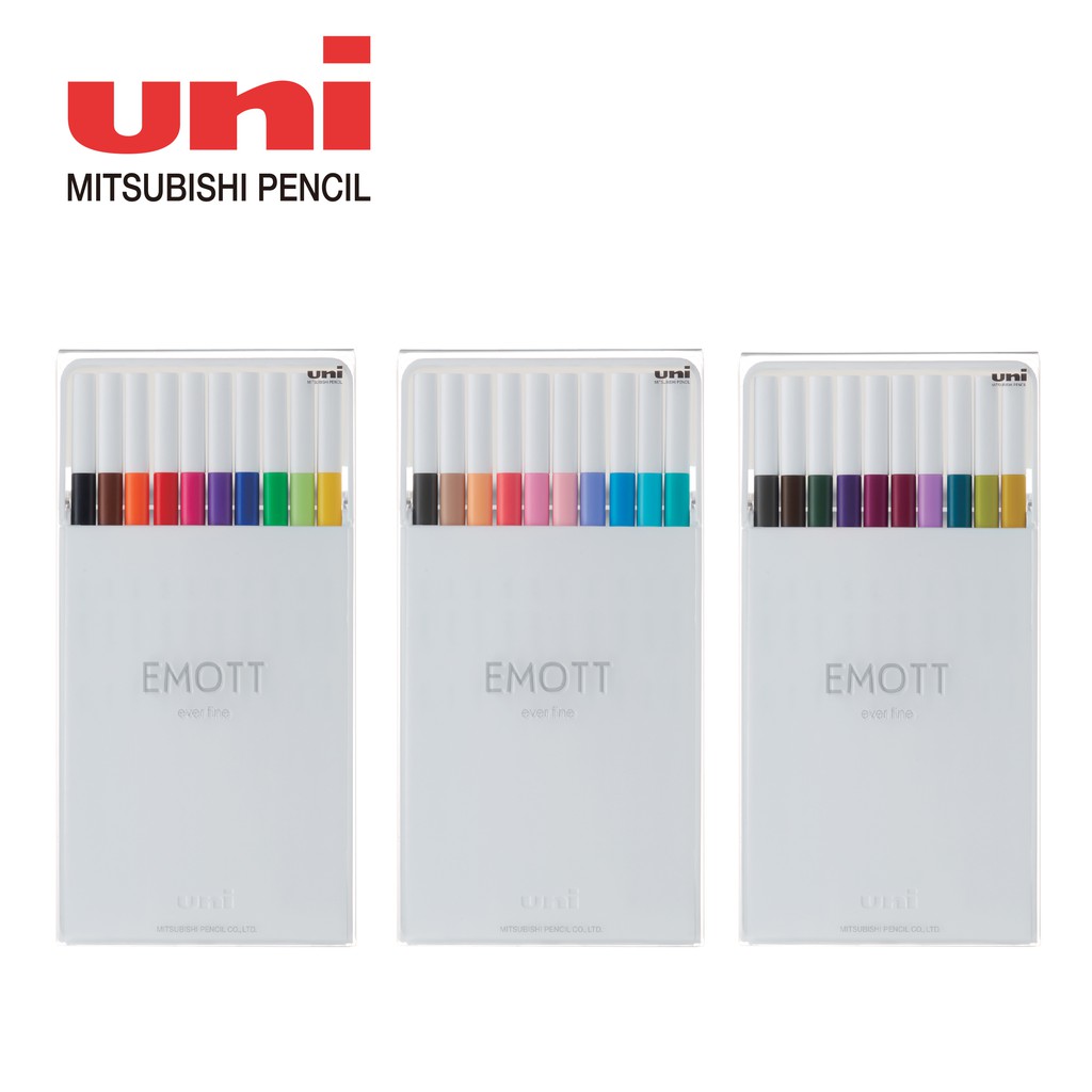 Uni Emott Ever Fine Water-Based Pen (10 Colors Set) | Shopee Malaysia