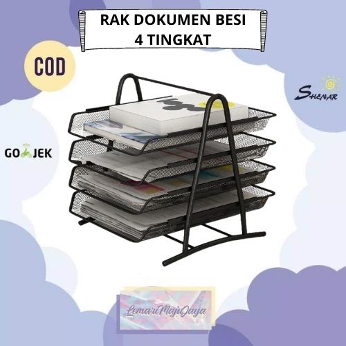 Latte Metal Document Rack 4-Tier Document Storage FILE FOLDER ...