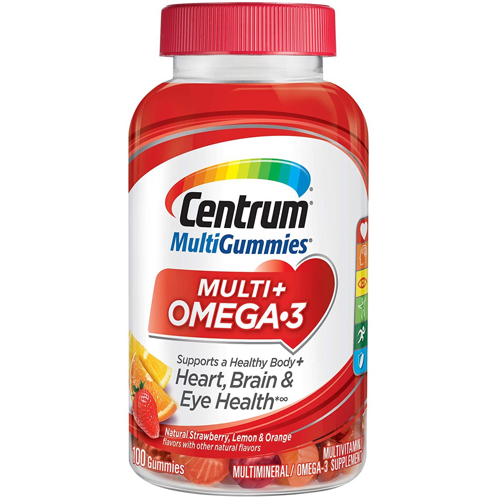 Centrum Multi Gummies Omega 3 Gummy Multivitamin Adults Multivitamin ...