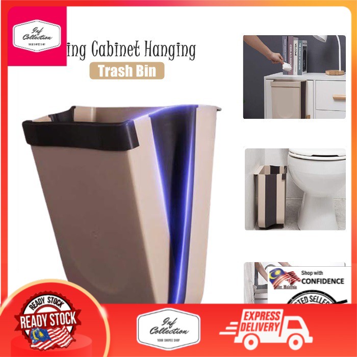 Folding Dustbin Cabinet Door Kitchen Wall Mounted Foldable Hanging ...