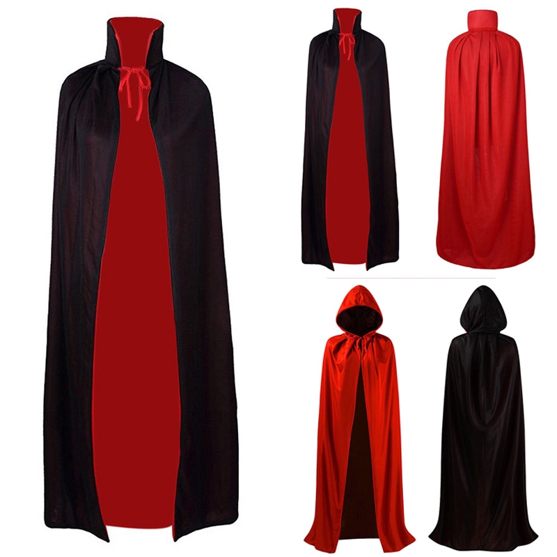 Halloween Costumes Unisex Adult Hooded Cape Cloak Witch Robe Death ...