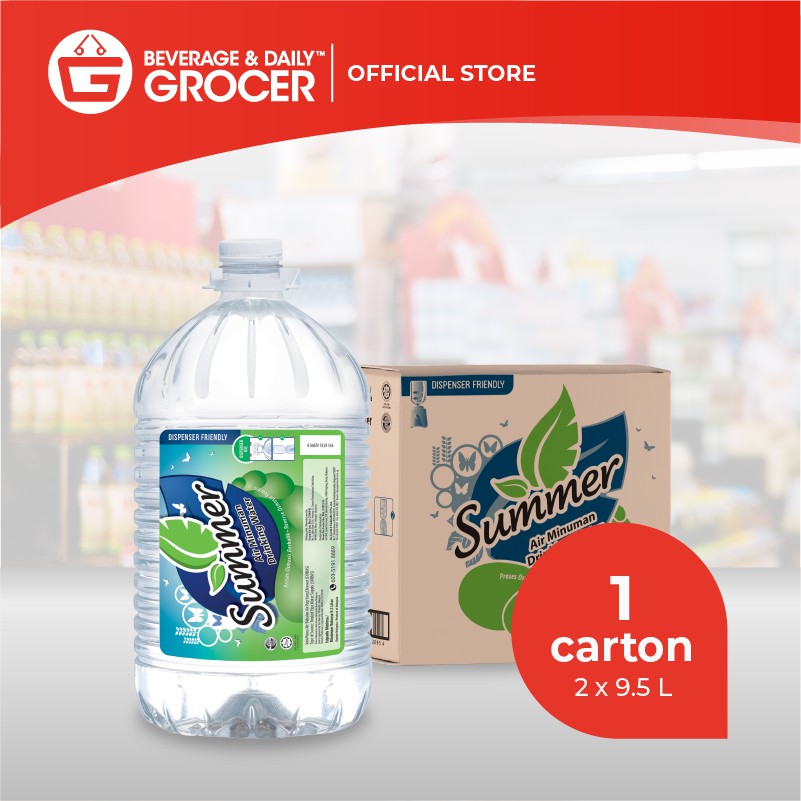 Summer Drinking Water 2 x 9.5L (2 Bottles) 1 Carton | Shopee Malaysia