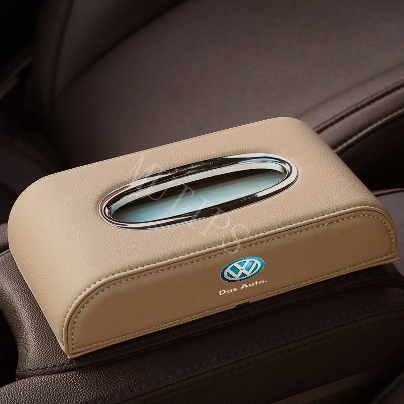 Volkswagen Car Leather Tissue Box Paper Storage Holder Auto Interior ...