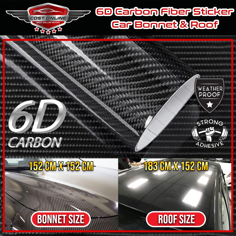 7D 6D 5D Bonnet Roof Carbon Fiber Sticker Carbon Sticker Wrap Decal Car ...