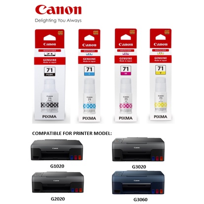CANON GI-71 REFILL INK BOTTLE (BLACK/CYAN/MAGENTA/YELLOW) FOR PRINTER ...