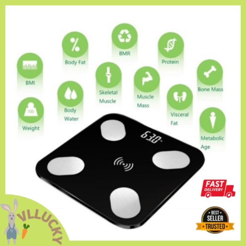 Bluetooth Fat Scale Smart Digital Bathroom Weight Scale Wireless Weight ...