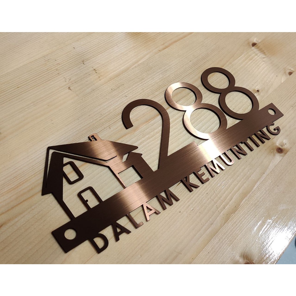 Stainless Steel 304 Modern Metal Home Address Plate House Number Sign ...