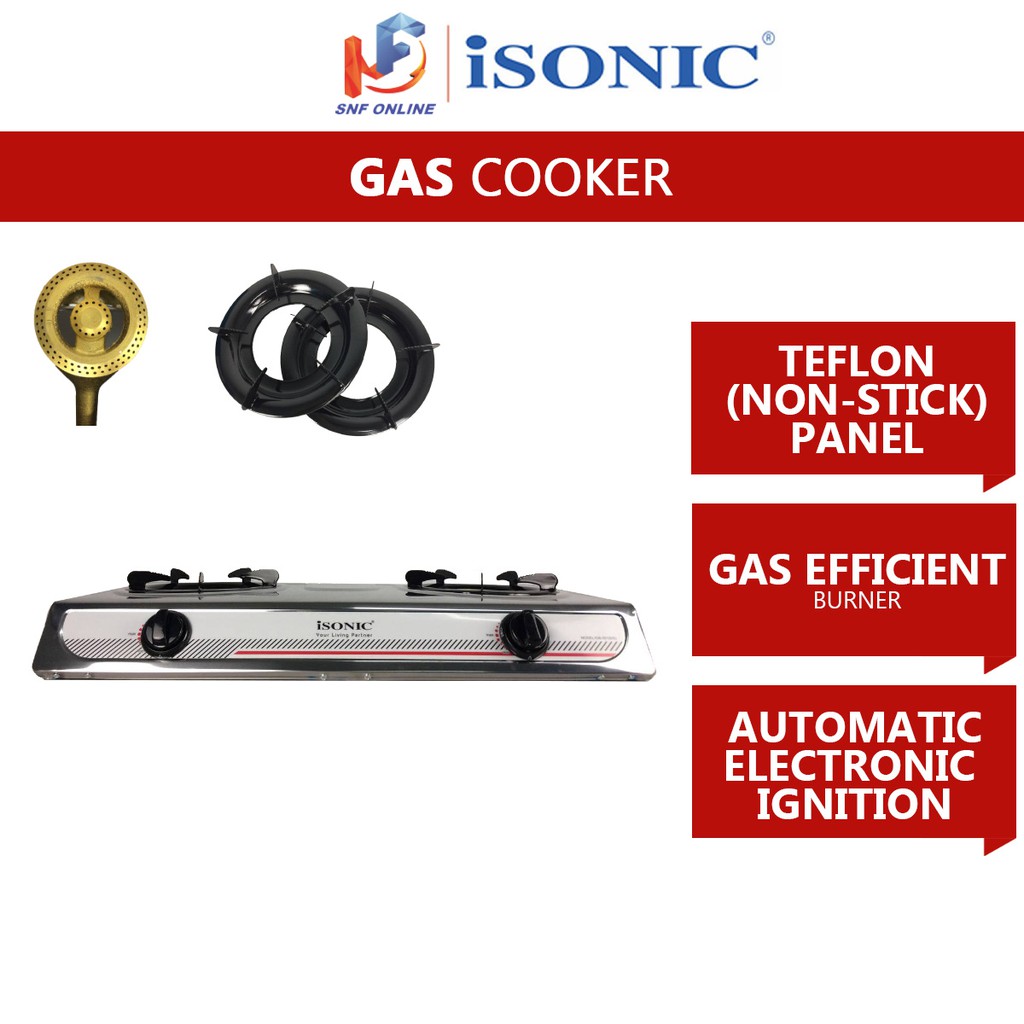 Isonic Stainless Steel Gas Stove IGB-001 IGB-001(S/S) | Shopee Malaysia