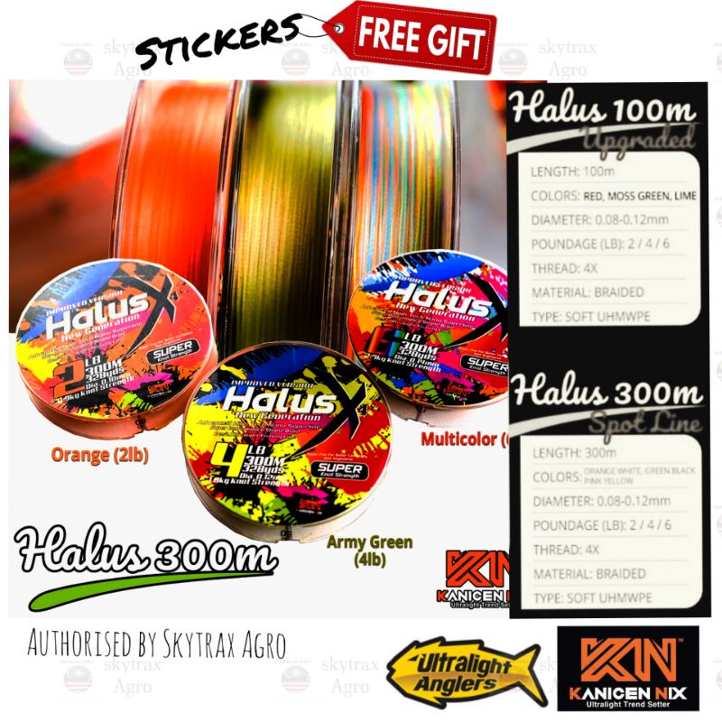 KANICEN NIX LASAK & HALUS UL Ultralight Shock Leader Braid 2-6LBS Tali ...