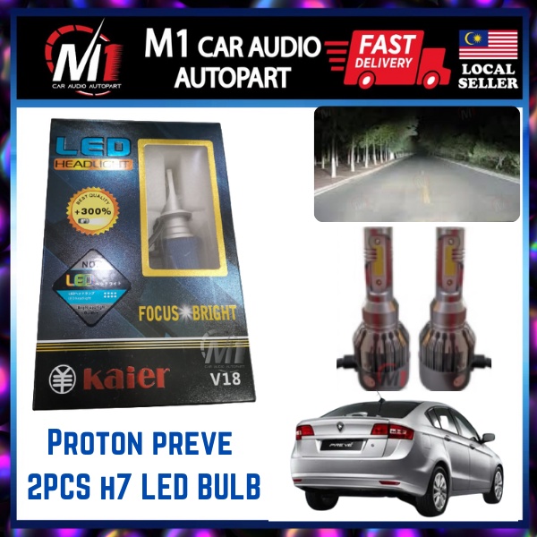 Proton Preve LED Headlight H7 Kaier 1 Pair 6000K WHITE Bright Putih ...