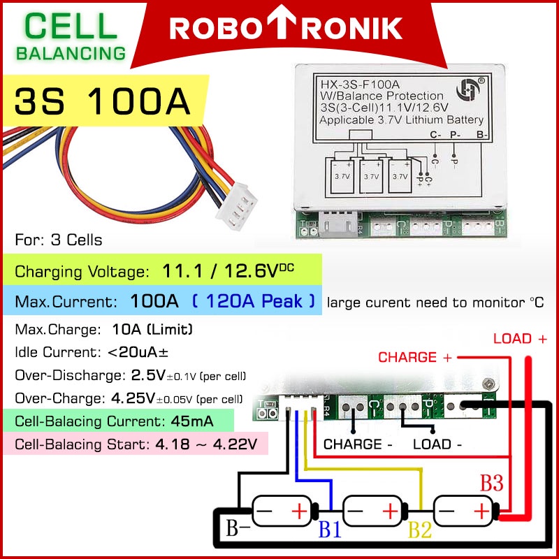 Cell Balancing BMS (Battery Management System) Li-ion Lithium Polymer ...