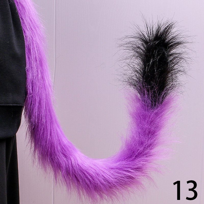 80CM Long Adult Kids Anime Plush Cat Wolf Cosplay Props Cat Tail ...