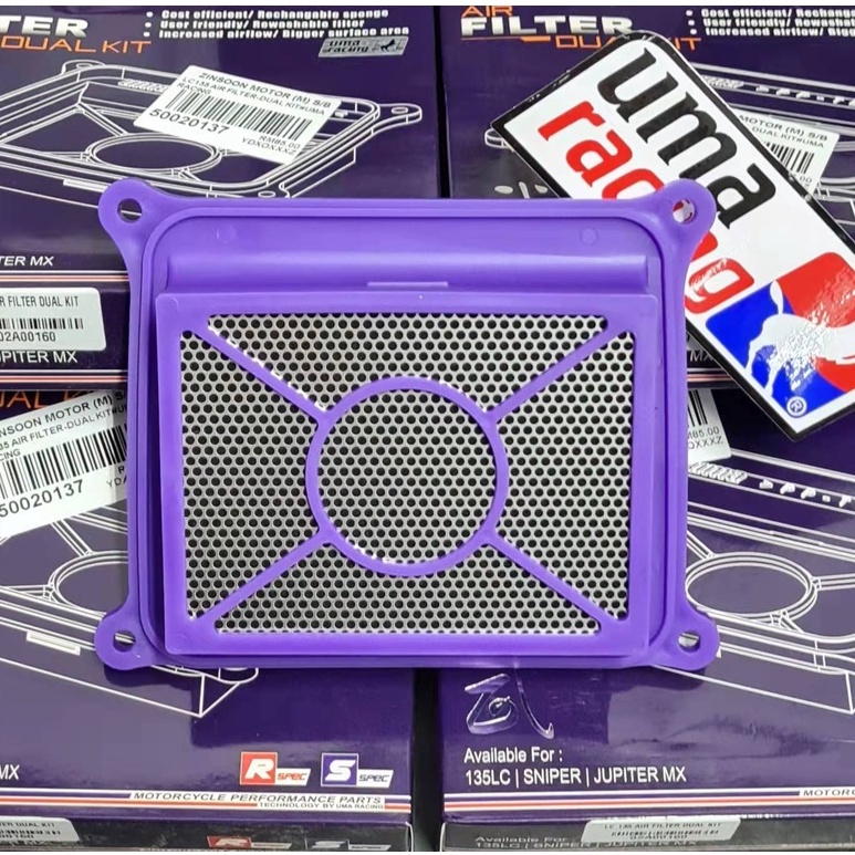 AIR FILTER UMA RACING DUAL KIT YAMAHA LC135 V1 V2 V3 V4 V5 V6 | Shopee ...