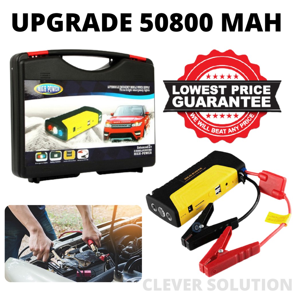 POWER BANK CAR JUMP STARTER 50800 mAh HIGH POWER MULTI-FUNCTION CAR JUMPER STARTER POWERBANK ...