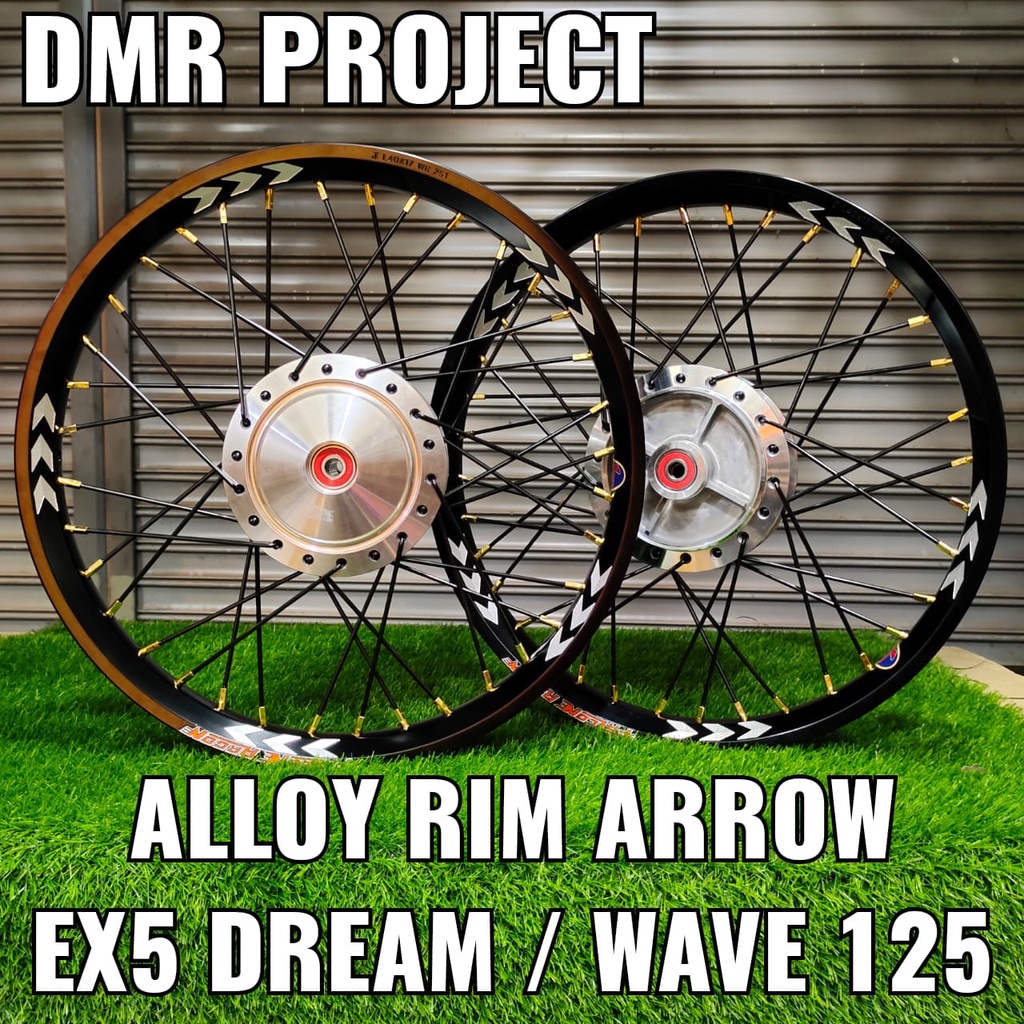 ALLOY RIM EX5 DREAM/W125 ARROW 1.40X17 (COMPLATE SET) BLACK/BLUE/PURPLE ...