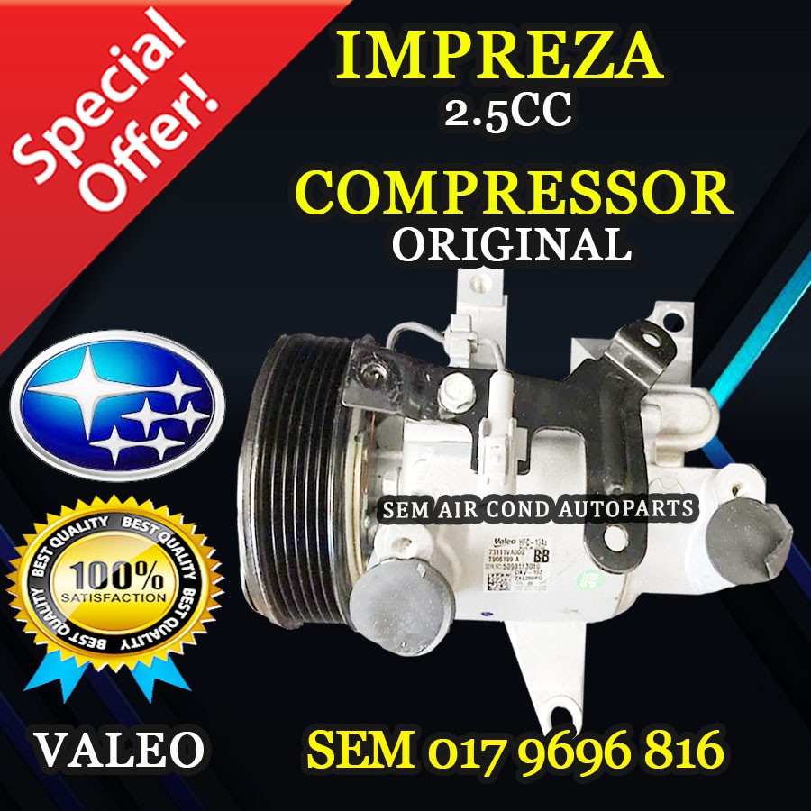 SUBARU IMPREZA 2.5CC 6PK ORIGINAL VALEO COMPRESSOR/ KOMPRESOR (CAR ...