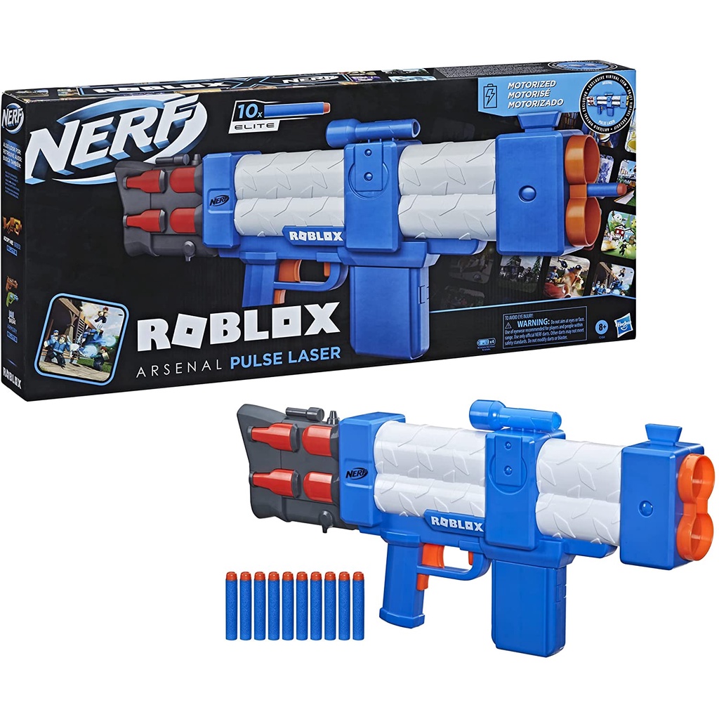 NERF Roblox Arsenal: Pulse Laser Motorized Dart Blaster, 10 Elite Darts ...