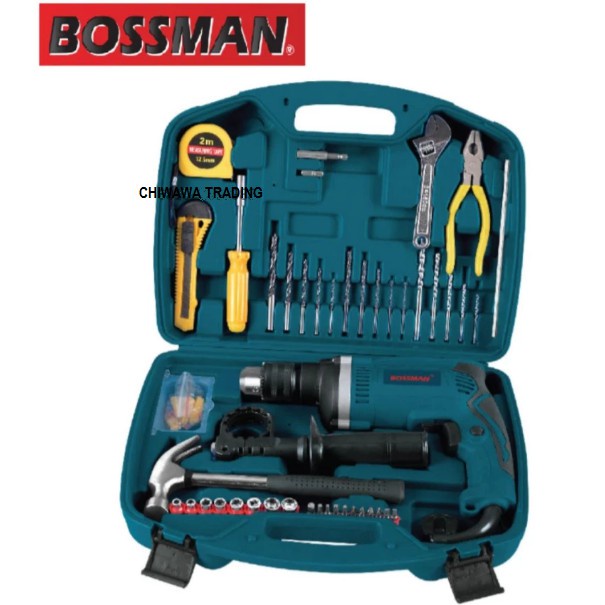 BOSSMAN BHR1630 710-Watt 13mm Impact Drill with 72 accessories Tool Kit ...