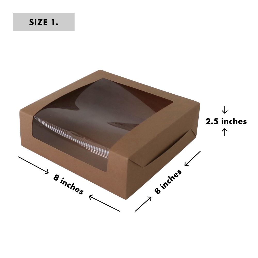 Packlyft Brown Kraft L-Shaped Window Talam Box | Shopee Malaysia