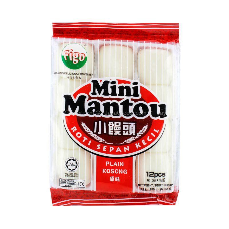 Figo Premium Mini Mantou Plain / Chocolate / Pandan 180g 12pc. Frozen ...