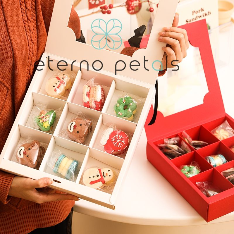9 hole dessert box cup cake mousse biscuit pastry puff egg yolk crisp ...